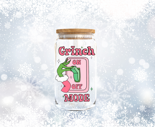 Grinch Mode Pink UV DTF Decal – Period Six Glitter